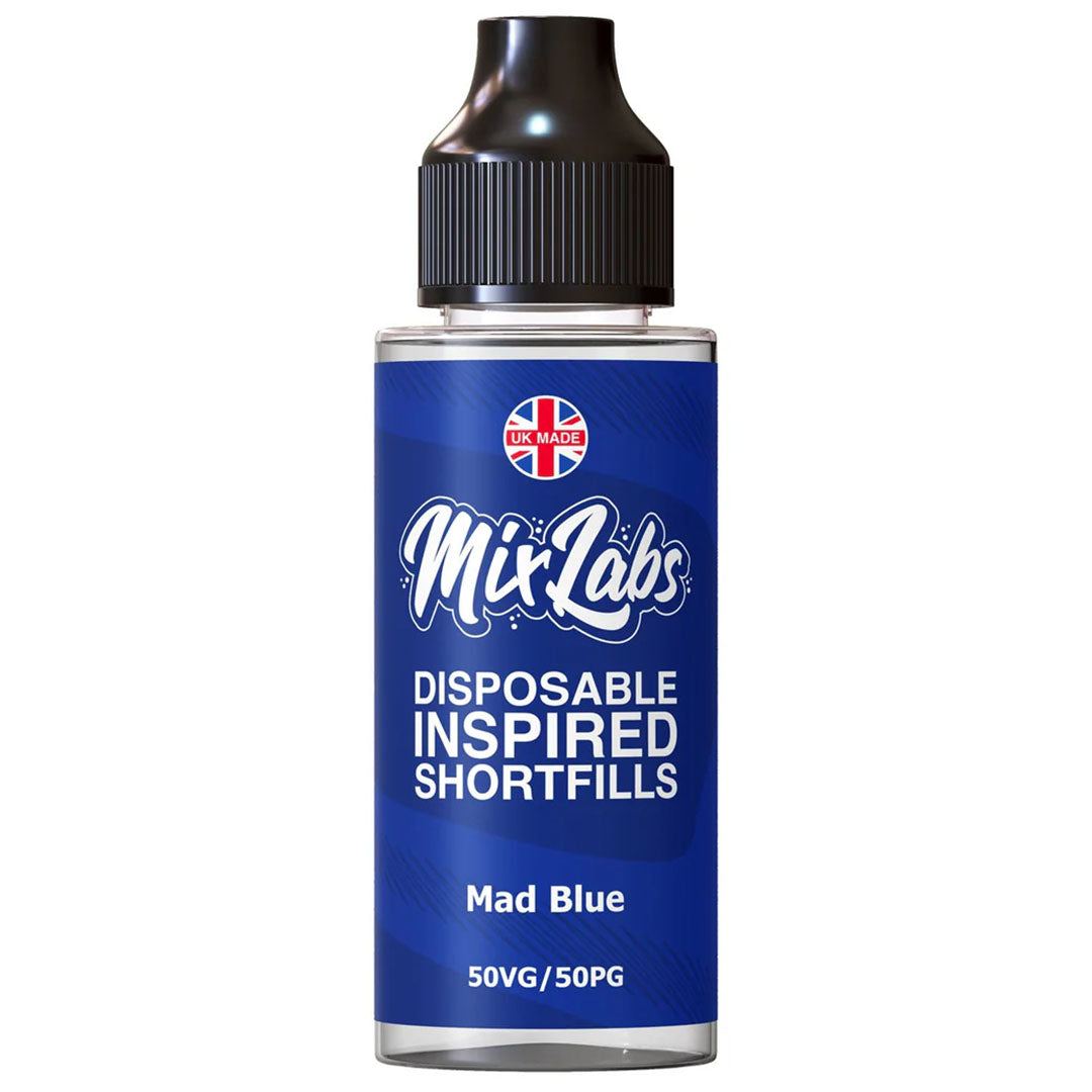 Mad Blue Shortfill By Mix Labs 100ml – Vapin Loud