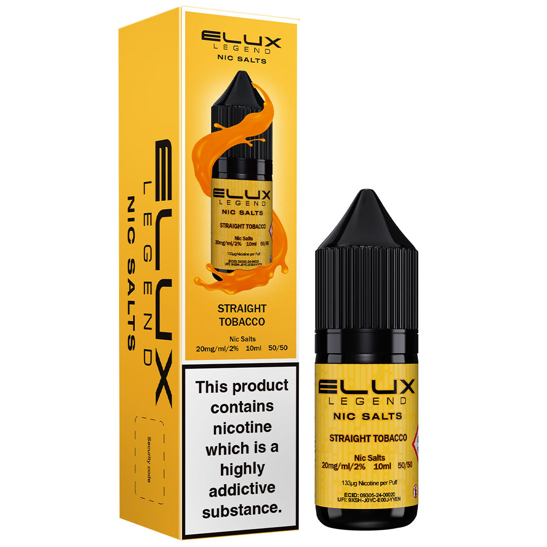 Straight Tobacco By Elux Legend 10ml E Liquid Nic Salt – Vapin Loud