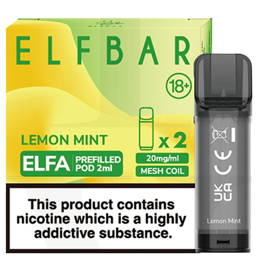 Lemon Mint Elfbar ELFA Prefilled Pods 2ml – Vapin Loud